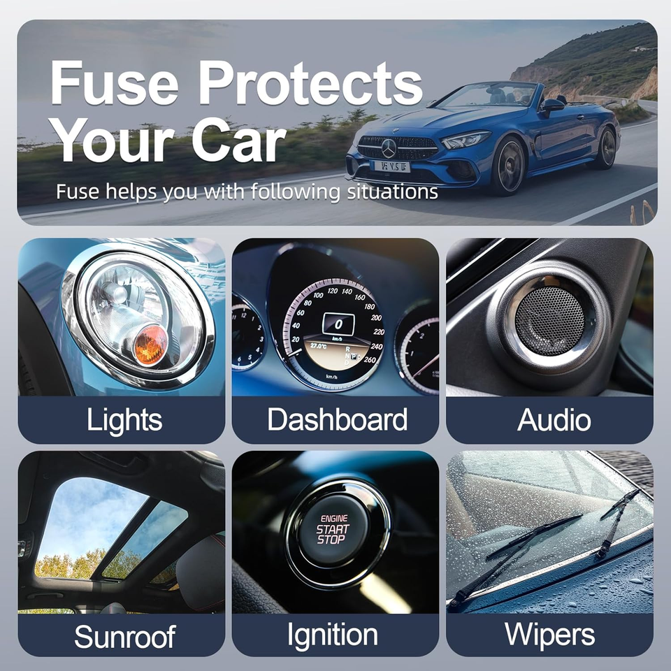 180Pcs Fusibile Assortito Kit, 60 Mini + 60 Medio + 60 Micro ...