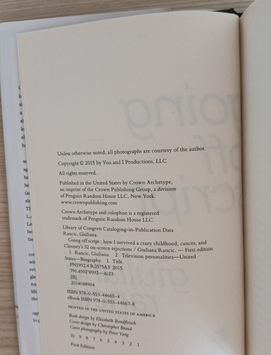 Going Off Script by Giuliana Rancic 1st Edition .(Hardcover, 2015 ...