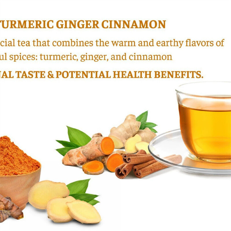 60Bags Turmeric Ginger Cinnamon Tea No Additive Support Brain Weight ...