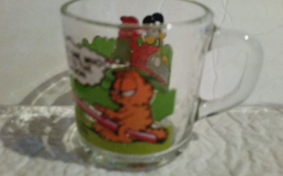 Set (4)Garfield Arlene Odie Pookie 1978 Glass Coffee Mug McDonalds Jim ...