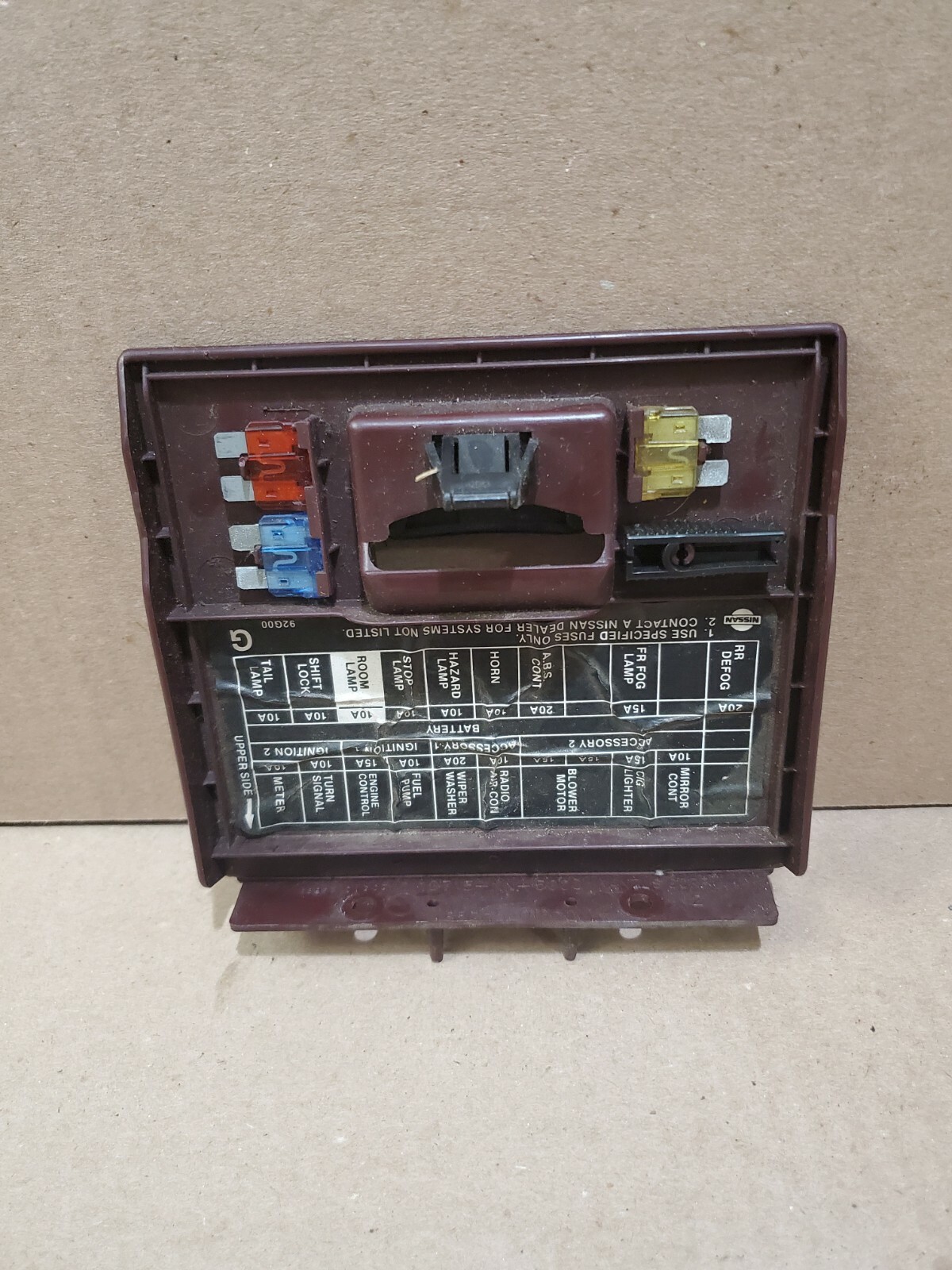 86-93 nissan hardbody d21 square dash fuse cover maroon | eBay UK