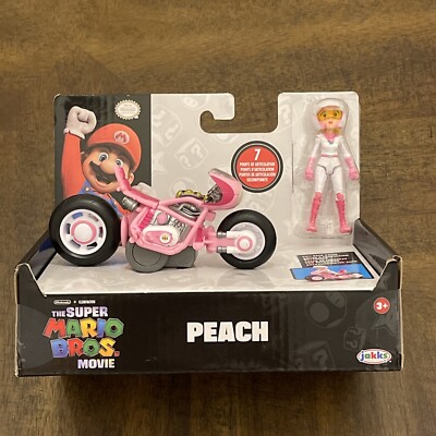 Super Mario Bros Movie Princess Peach Figure & Pull Back Racer Kart | eBay