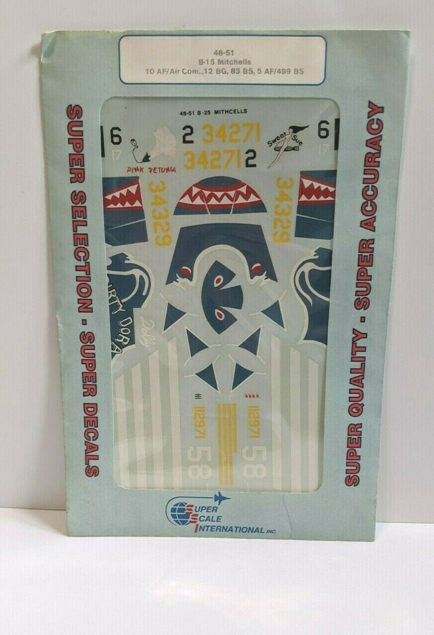 Super Scale decals 1:48 48 - 51 Aircraft B-15 MITCHELLS model transfer ...