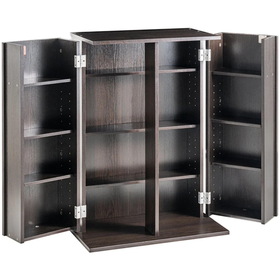 DVD CD Blu-Ray Storage Tower Cabinet Rack Media Shelf Organizer w ...