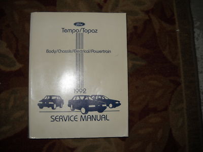 1992 Ford Tempo & Mercury Topaz Service Shop Repair Workshop Manual ...