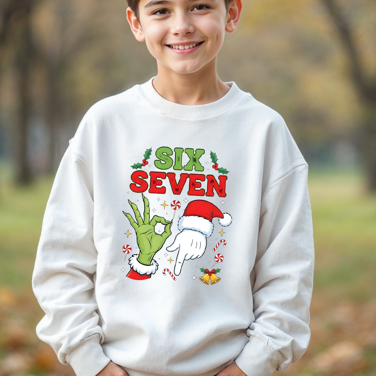Six Seven Meme Funny Christmas Jumper 67 Joke Xmas Grinch Boys Girls ...