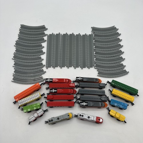 Micro Machines Train Track And Train Lot 24 Track Parts and 20 Train ...