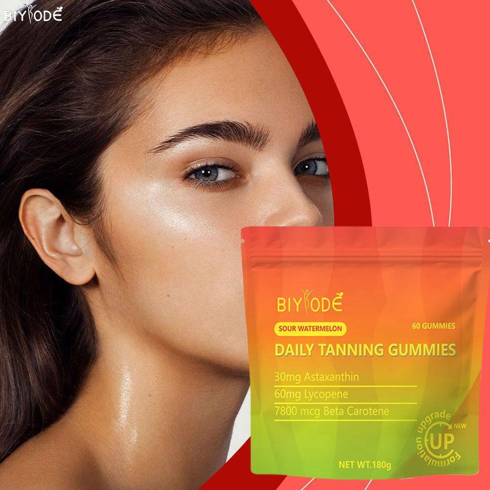 Tanning Gummies, Gummies with Beta-Carotene, Lutein, Lodine and Vitamin ...