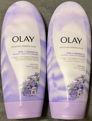 2 Pack Olay Moisture Ribbons Plus Body Wash - Shea + Lavender Oil - 18 ...
