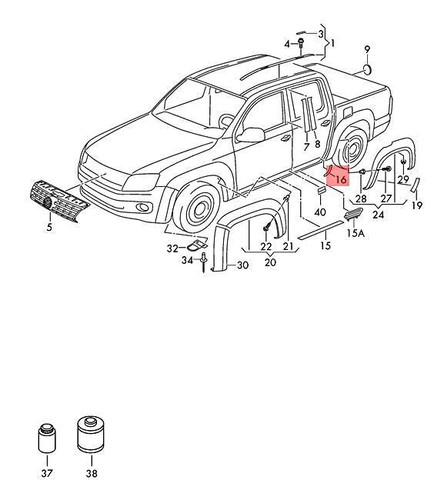 Genuine VW Amarok 2HA 2HB S1B S6B S7A Stone Guard Film Left Rear ...