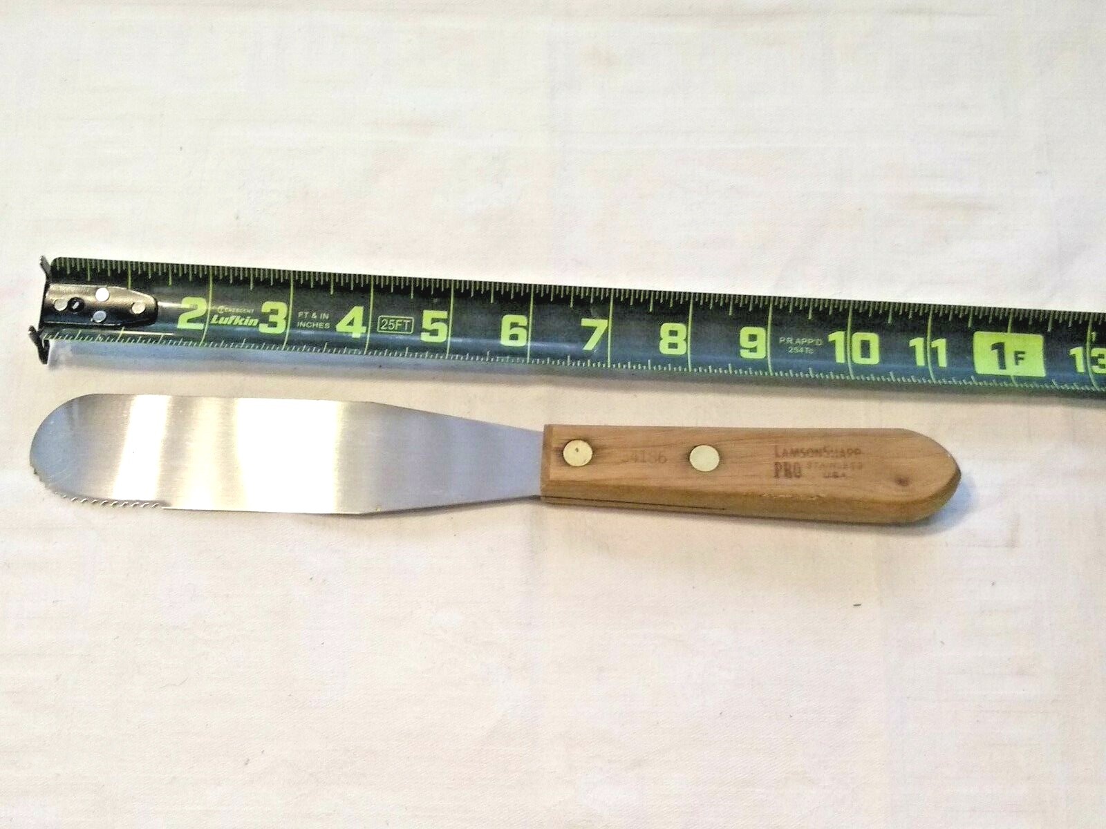 Lamson-Sharp Pro 34186 Spatula W/ Wood Handle Partial Serrated 6.25" | eBay