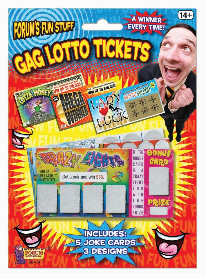 5 PHONY FAKE SCRATCH OFF ALL WINNING LOTTERY TICKETS GAG GIFT JOKE ...