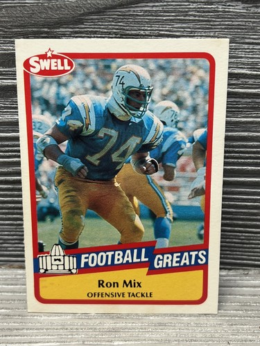 1989 Swell Football Ron Mix #105 San Diego Chargers Vintage NFL Card | eBay