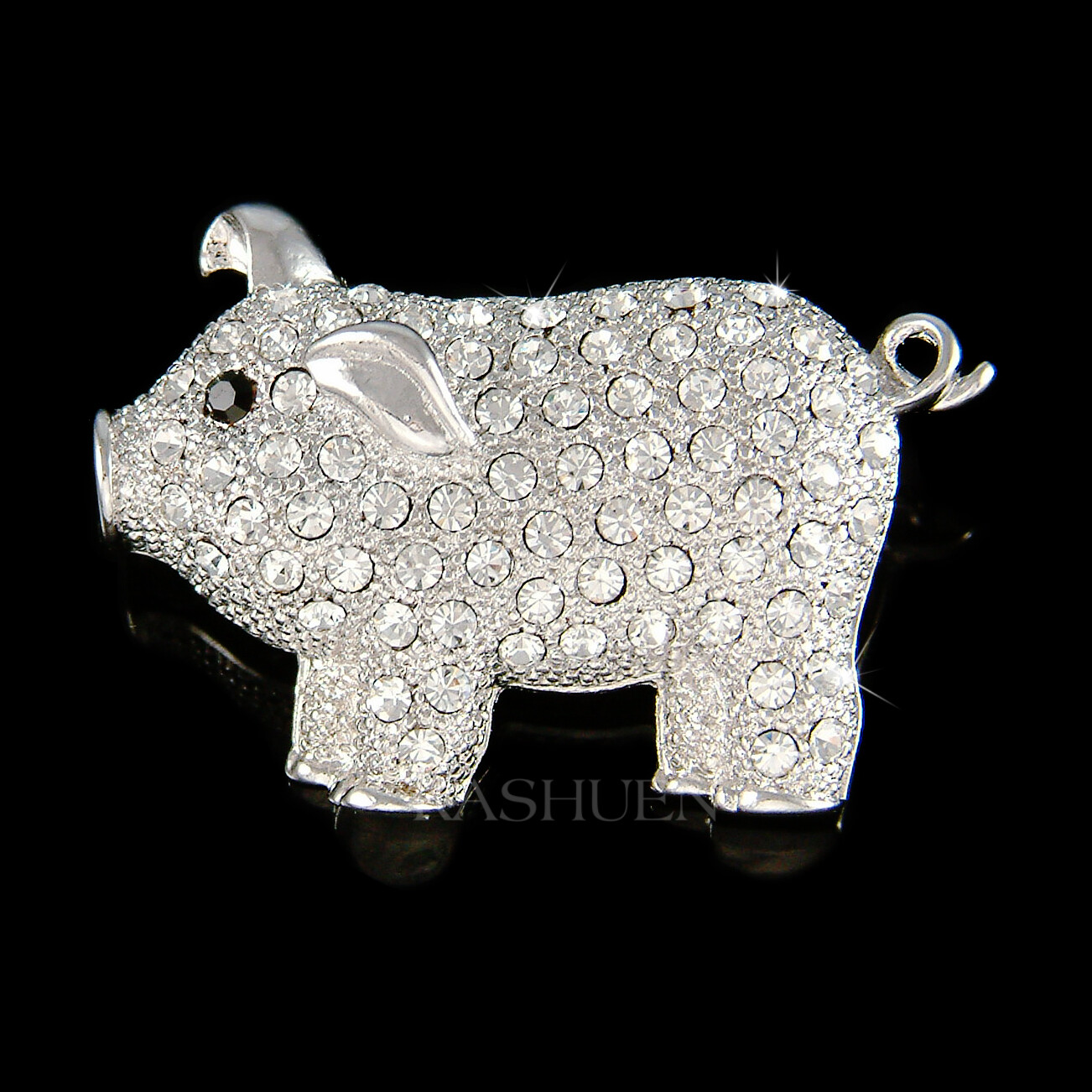 Pig made with Swarovski Crystal PIggy Piglet Oink Pin Brooch Jewelry ...