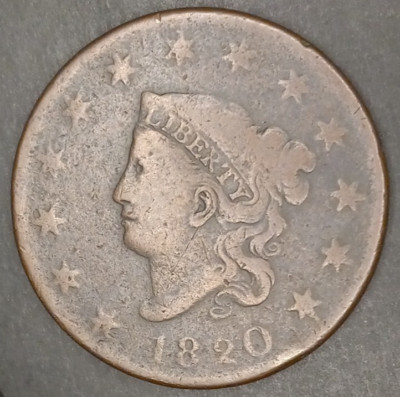 1820 Coronet Head large Cent - VF FREE Shipping! (C-042) | eBay