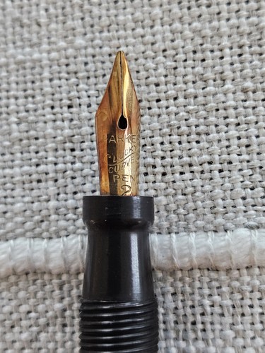 Parker Jack Knife Black Fountain Pen 14k Gold Flex Nib Restored | eBay