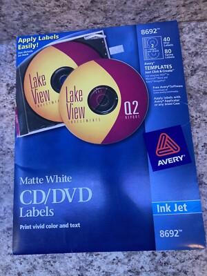 Avery 8692 Ink Jet CD Labels Matte White 40/Pack (36 DISC/72 SPINE) | eBay