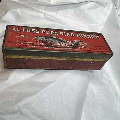 A.L. Ross Shimmy Wiggler #5 Pork Rind Minnow Brown Hair In Tin | eBay