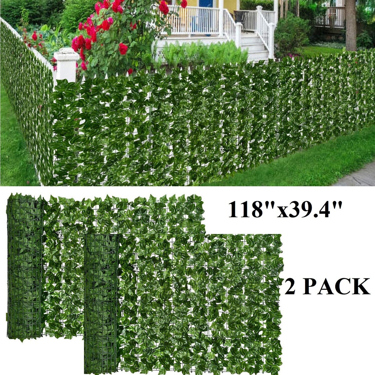 Ivy For Privacy Fence Covers 15 Ft Faux IVY Or STONE Privacy Fence