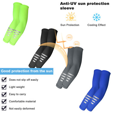 3 Pairs Striped Reflective Sun Sleeves Cycling Sleeves Outdoor Arm ...