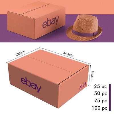 eBay Branded Packaging Small Cardboard Box (27.5cmx34.5cmx14.5cm) Pink ...