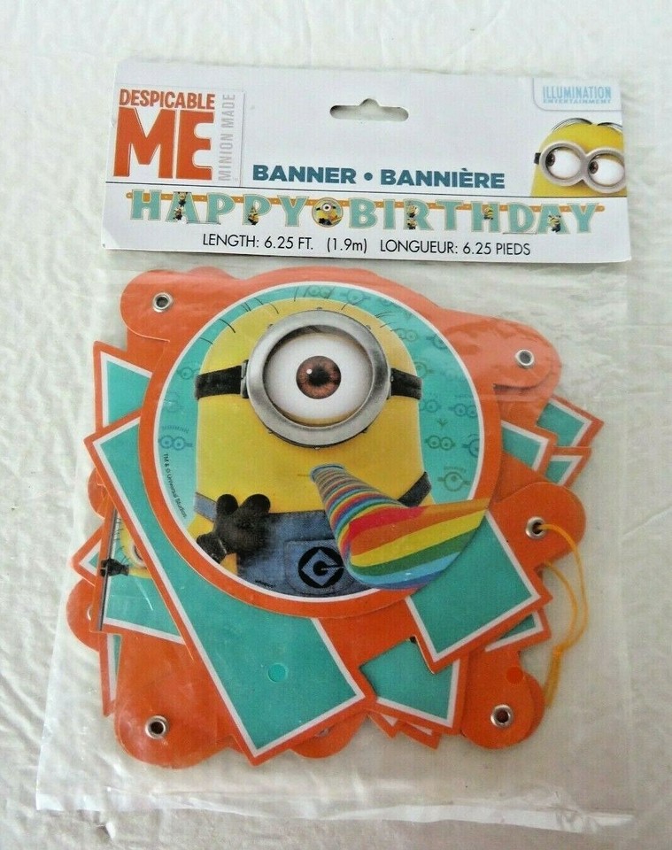 Despicable Me Minion Happy Birthday Party Decoration Banners Goggles ...