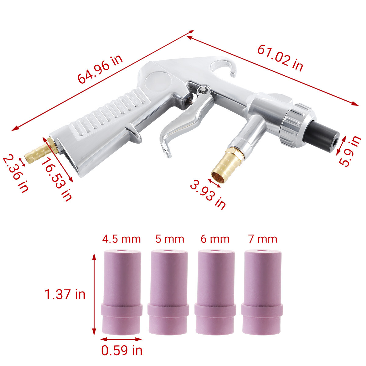 Sandblaster Sandblasting Gun Air Siphon Feed Nozzles Tip Sand Blaster ...