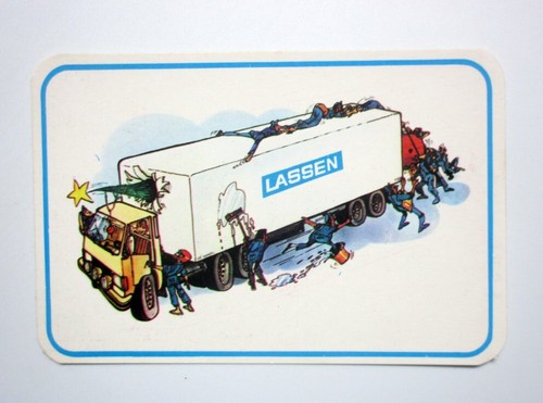 LASSEN TRUCK LOAD CARGO CARTOON CHRISTMAS TREE ADVERTISE POCKET ...