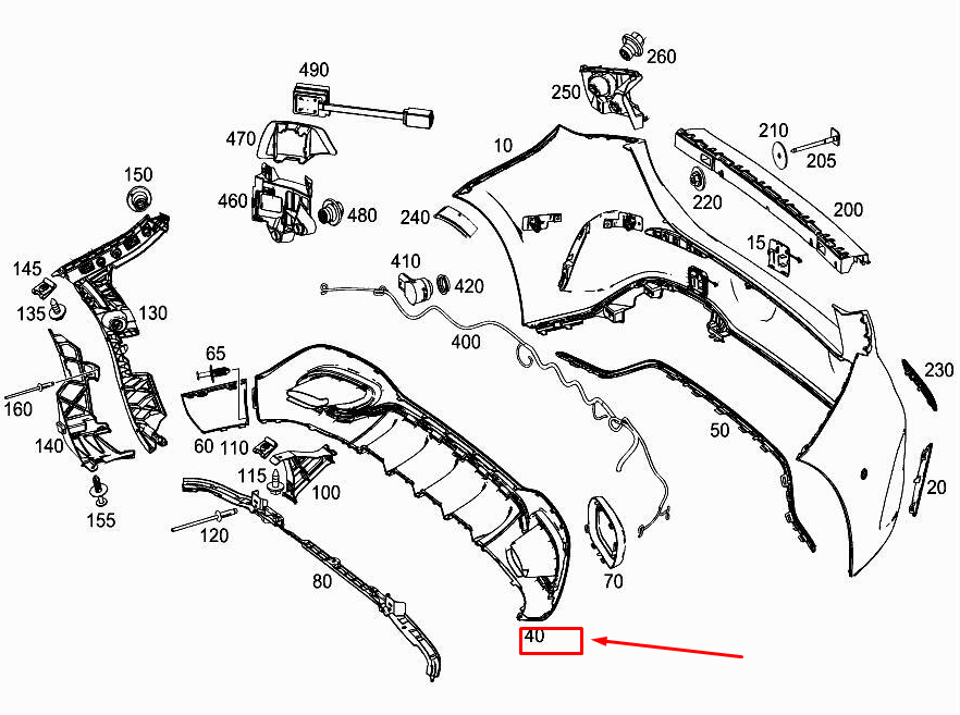 MERCEDES-BENZ A W177 Rear Lower Bumper Diffuser A1778853701 NEW GENUINE ...