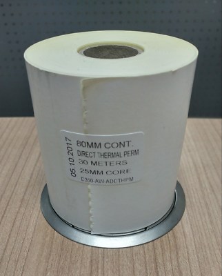 80mm x 30mtr Direct Thermal Continuous Roll - 25mm core - Various ...