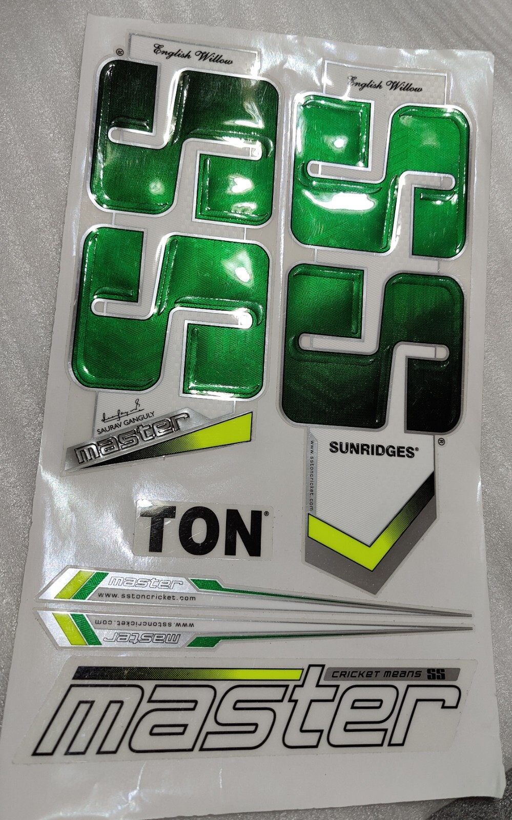 SS Master Metallic Green Edition Cricket Bat Stickers - 100% Genuine ...