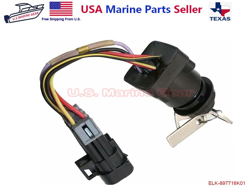 DTS Ignition Key Switch for Mercury Outboard 897716K01 87-897716K01 ...