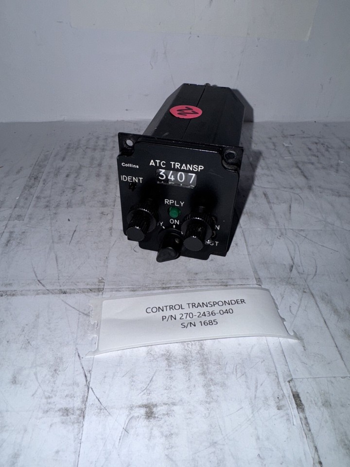 COLLINS 613L-3 CONTROL, TRANSPONDER (PN:270-2436-040, SN:1685) | eBay