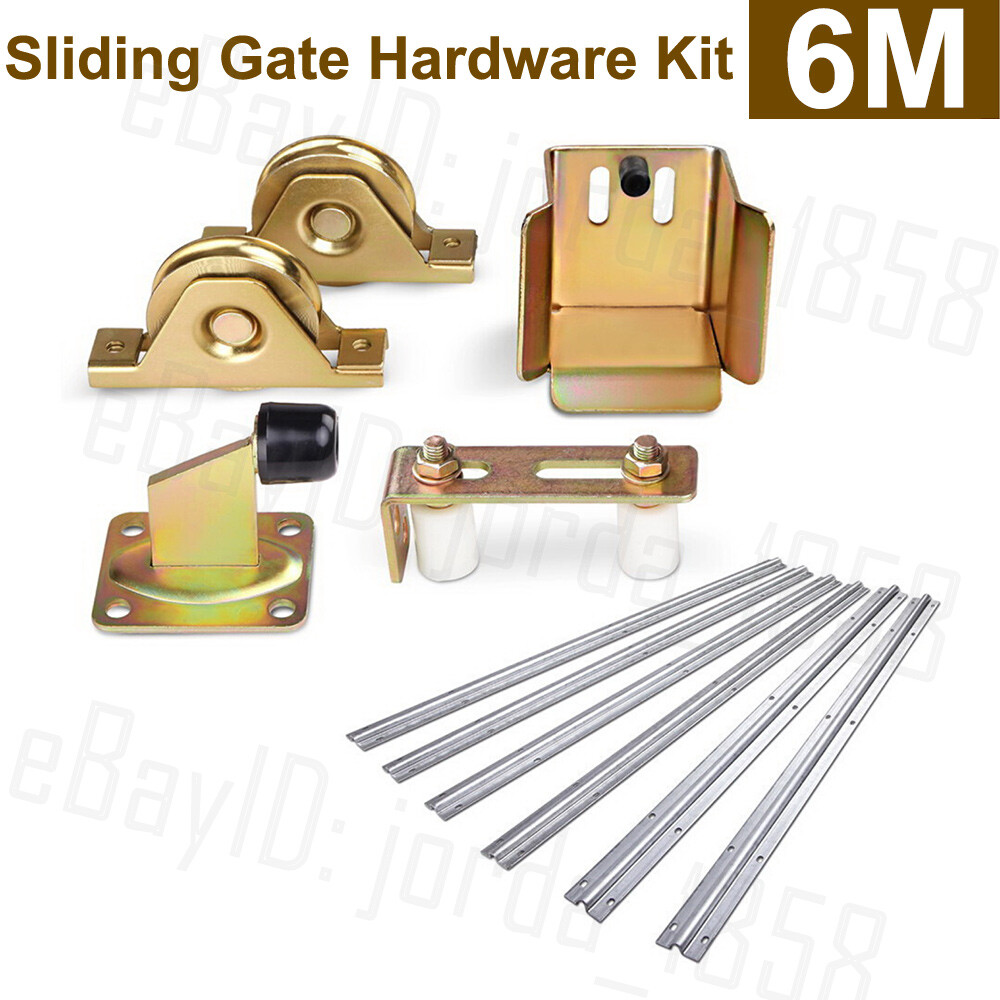 3-12m Sliding Gate Hardware Kit Wheels Steel Track Keeper Roller Guide ...