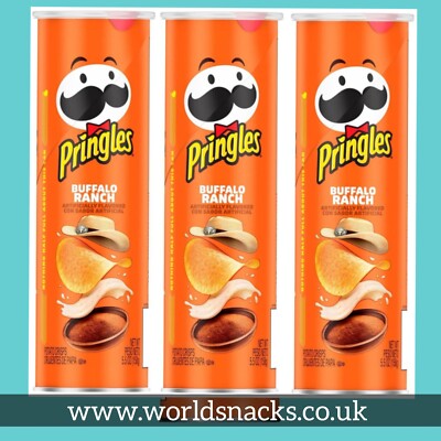 Pringles BUFFALO RANCH X3 155g Tubes Paprika Import Spicy Crisps ...
