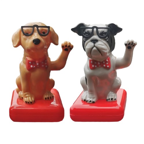 Solar Powered Dancing Dog Figure Car Dashboard Toy Waving Hand Dog Toy ...