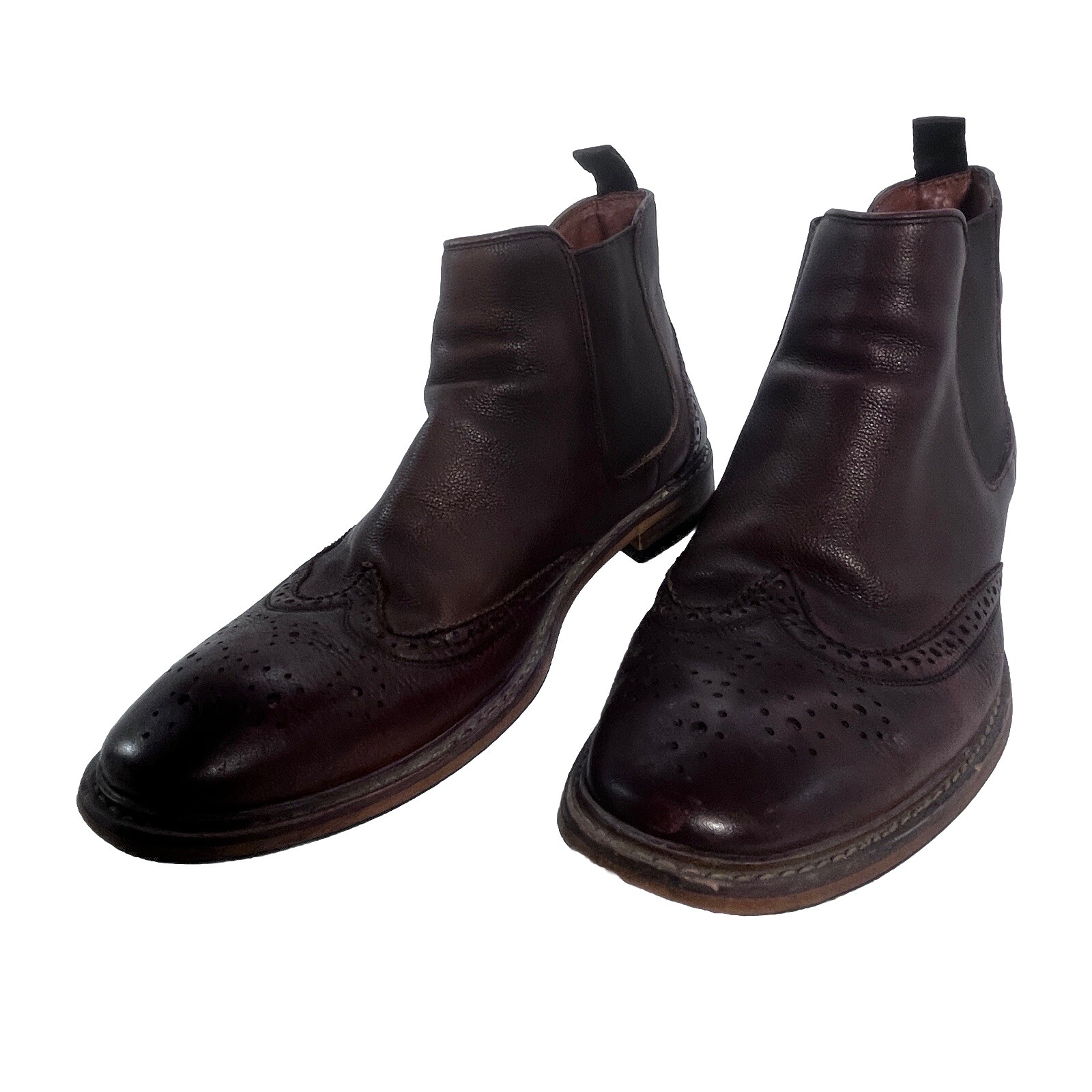 Florsheim Brown Leather Wingtip Chelsea Boots Men's Size 10.5M ...
