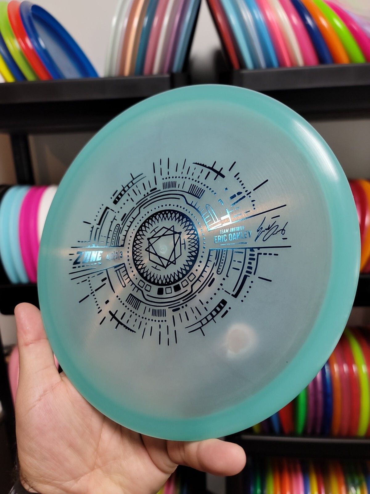 Discraft Z GLO Zone 173-4g Infinite Eric Oakley Disc Golf Approach Blue ...