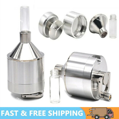 Metal Powder Grinder Hand Herb Spice Grinder Mill Funnel Food Container ...