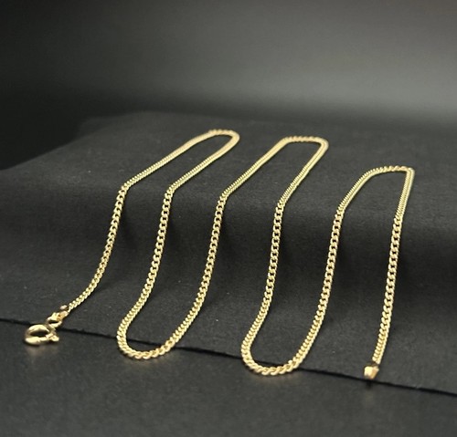 24”(60cm) 2mm. Solid 14K Yellow Gold Curb link Chain Necklace | eBay