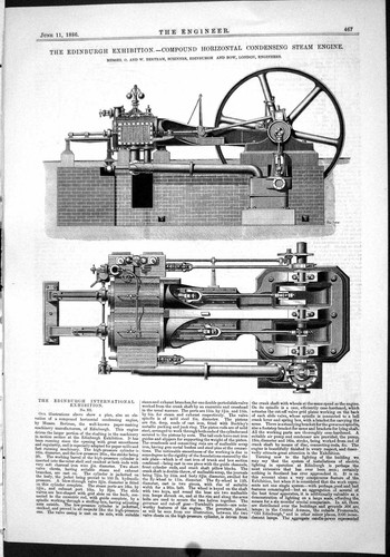 Old 1886 Compound Horizontal Steam Engine Bertram Bow Electric Light ...