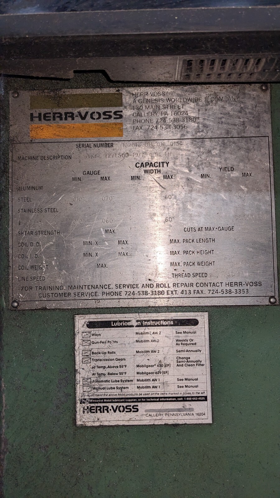 Coil Slitting Line 60" Herr-Voss-Cinci, .010-.135" , 50,000 lb., 570 ...