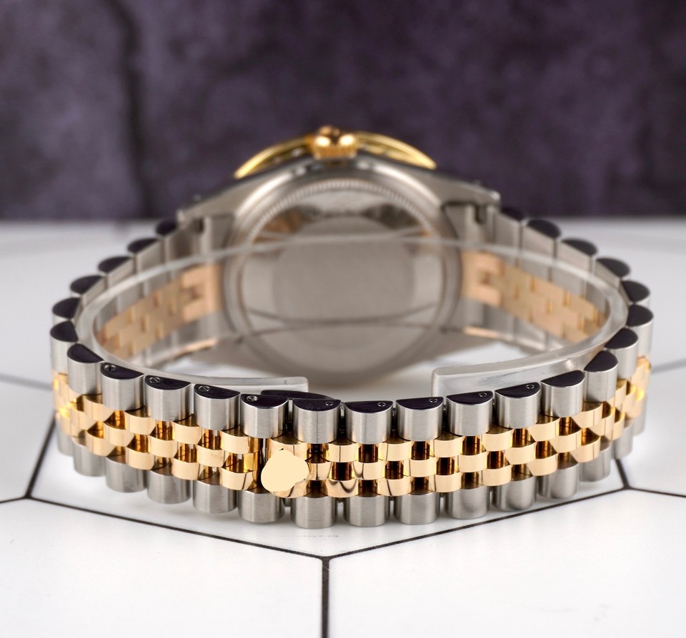 Rolex Datejust 36mm YG/Steel 2.25ct Diamonds Green Dial Hidden Clasp ...