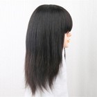 100% Real Human Hair Topper Toupee Clip Hairpiece Bangs Bob Top Wig For ...