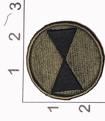 7th Infantry Division Patch 1994 United States Army Black on Olive ...