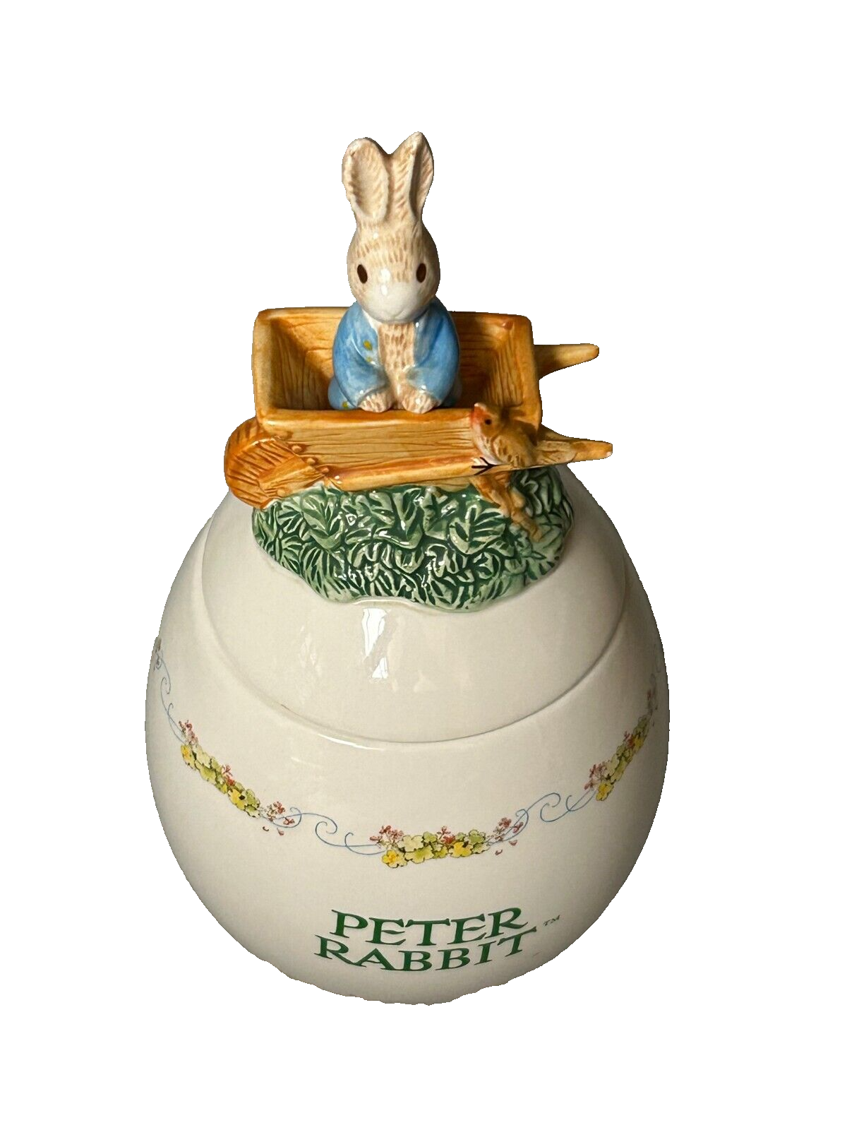 2003 Peter Rabbit Ceramic Egg Shaped Jar Teleflora Beatrix Potter ...