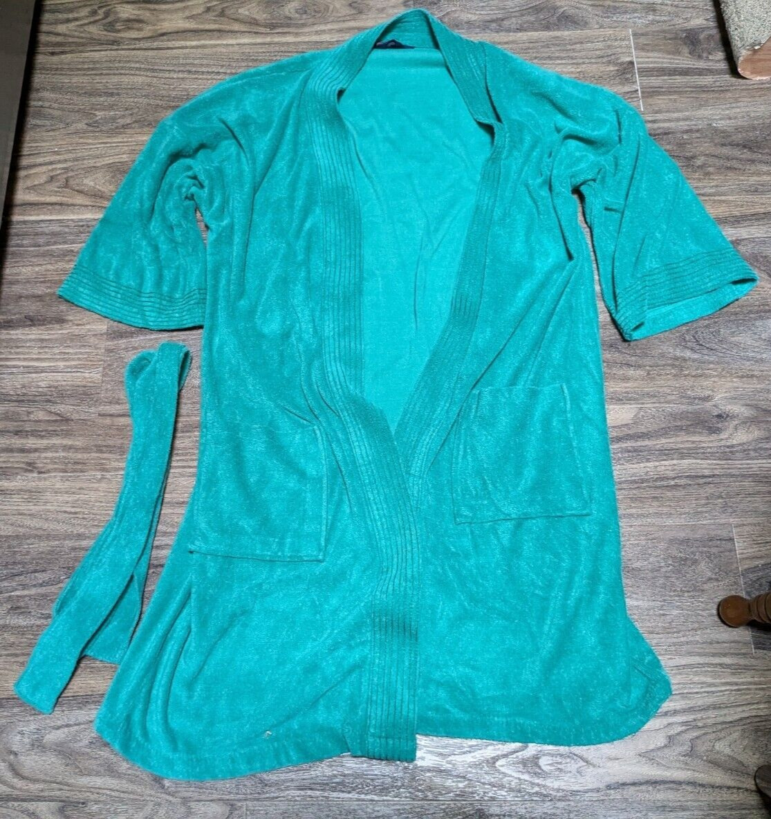 Vintage Michael Paige Terry Cloth Bath Robe Turquoise… - Gem