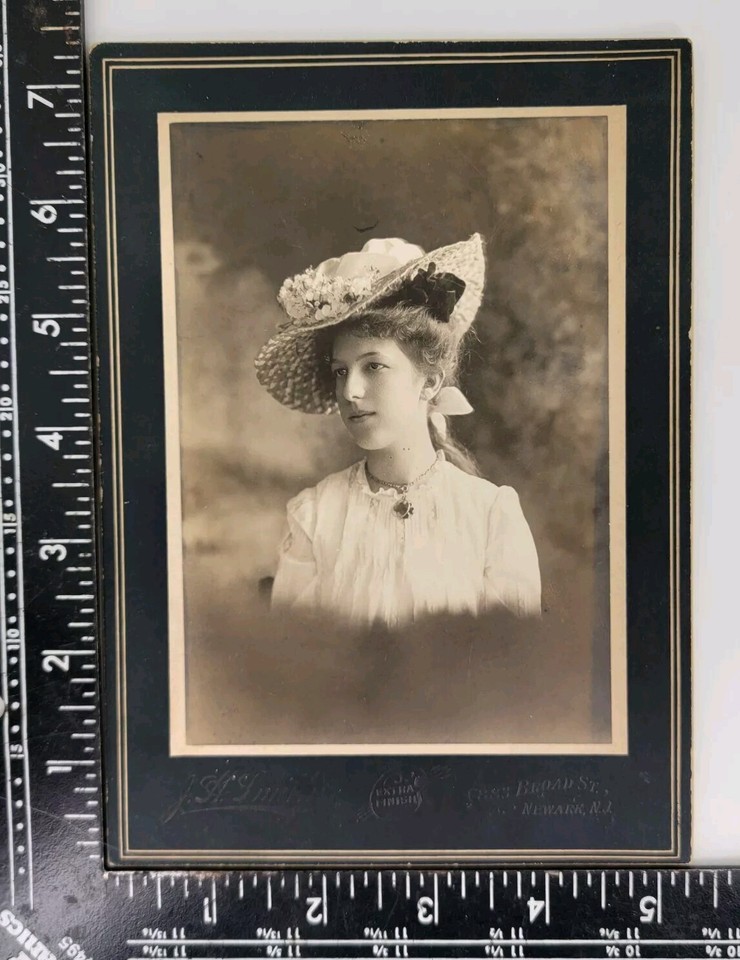 Antique Cabinet Card Young Victorian Women In Floral Hat J. H. Smith ...