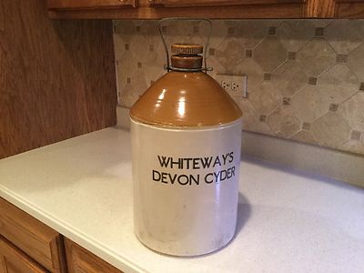 Vintage Whiteway's Devon Cyder Stoneware Dispenser Jug Graphics Nice 15 ...