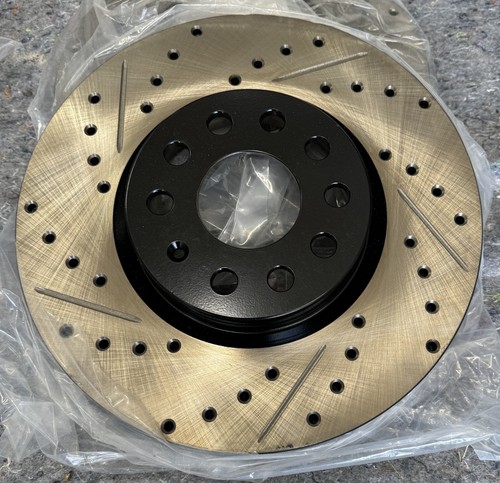 2 PAIR ECS Tuning Front/Rear Cross-Drilled Slotted High Performance ...